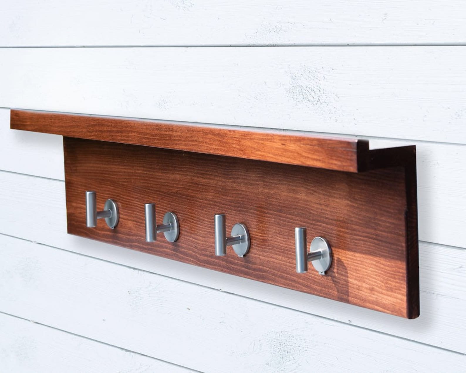 Modern Wall- Mounted Coat Rack With Shelf - Etsy