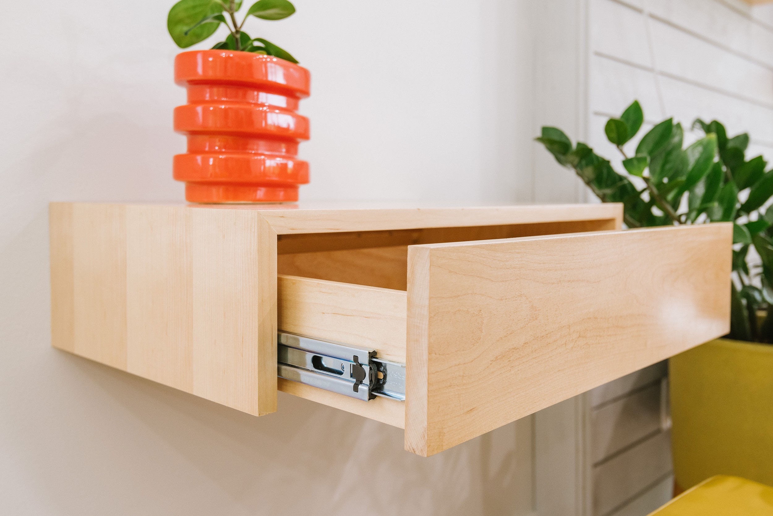 Modern Maple Floating Desk / Console Table / Entry Table - Etsy