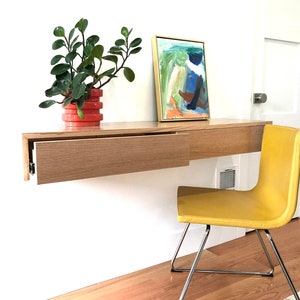 Modern Oak Floating Desk / Console Table - Etsy