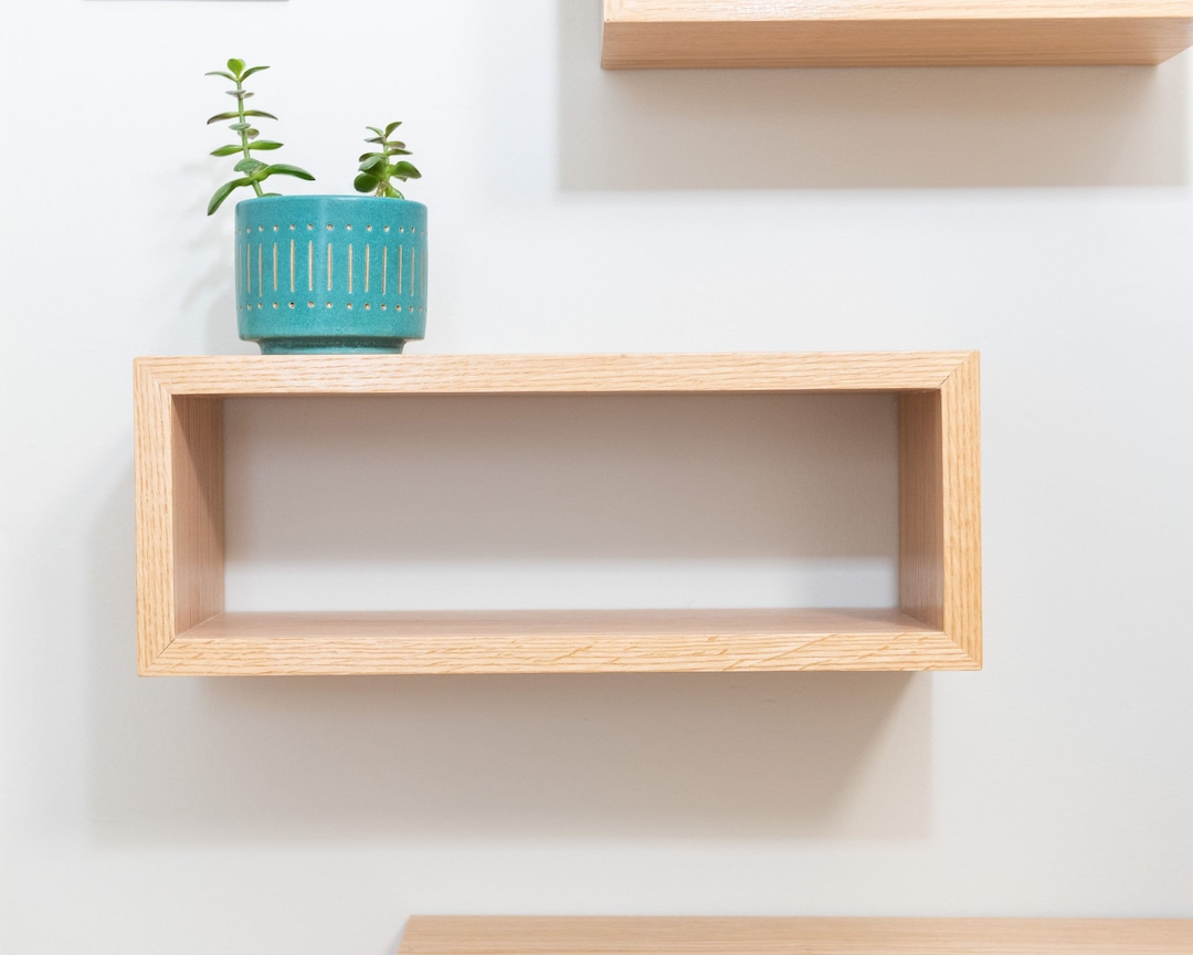 Modern Oak Floating Cube - Etsy