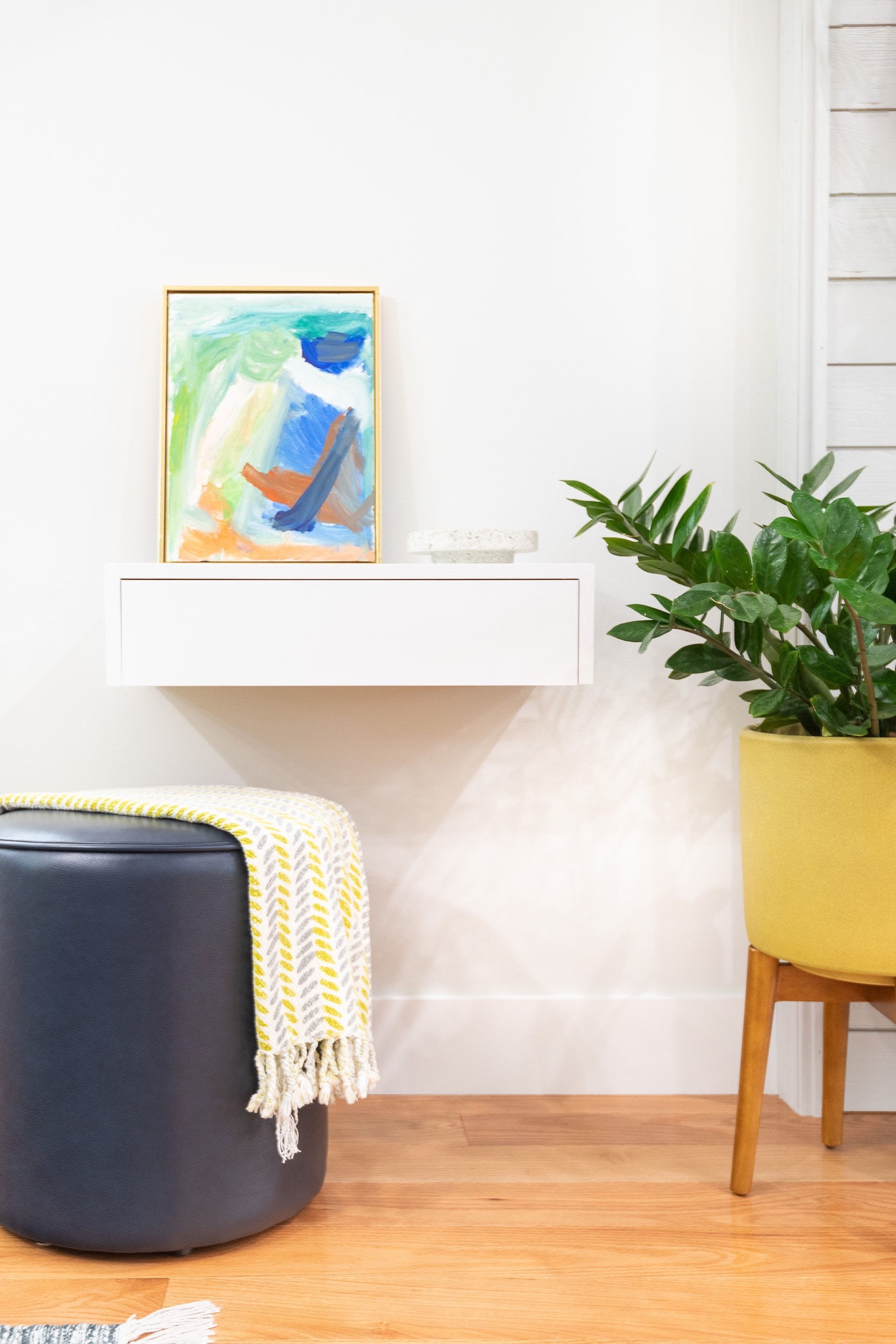 Modern White Painted Floating Desk / Console Table / Entry - Etsy