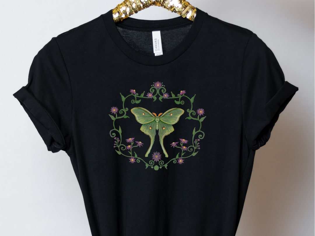 Luna Moth Shirt black Luna Moth Shirt Luna Moth T-shirt Lunar Moth T ...
