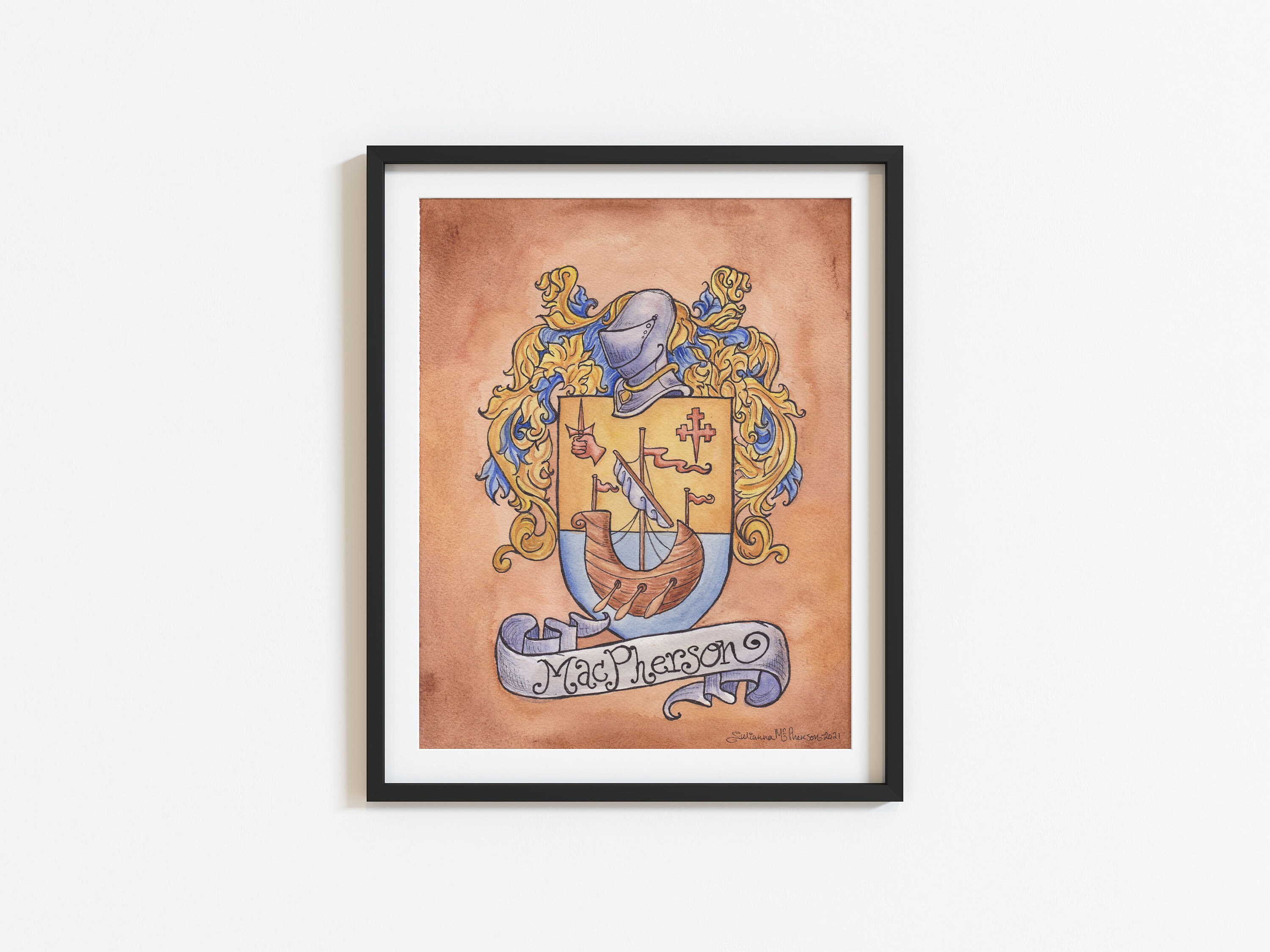 Macpherson Family Crest 8x10 Art Print by Julianna Mcpherson - Etsy