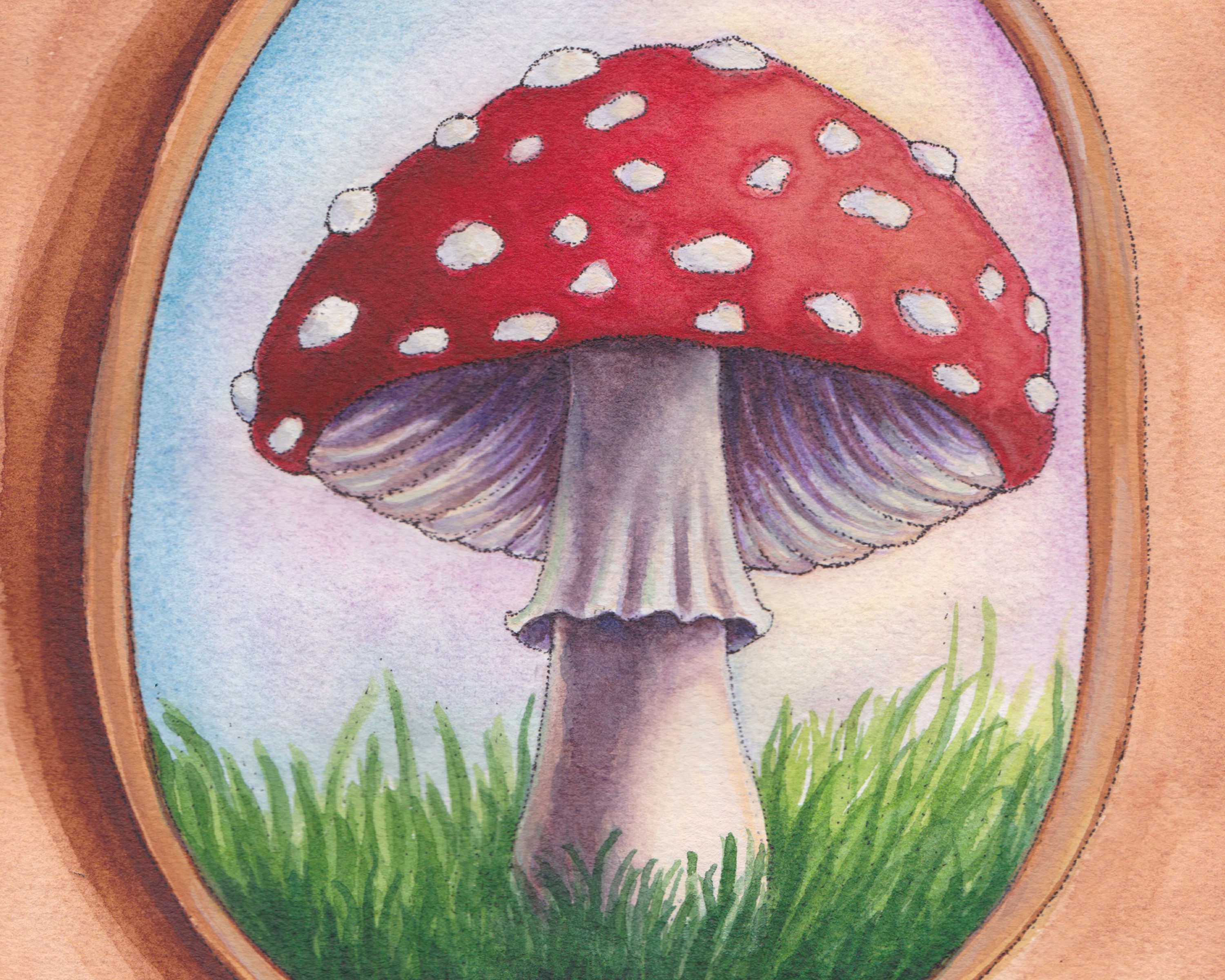 Mushroom Wall Art Print Amanita Muscaira Red Mushroom Mushroom Art