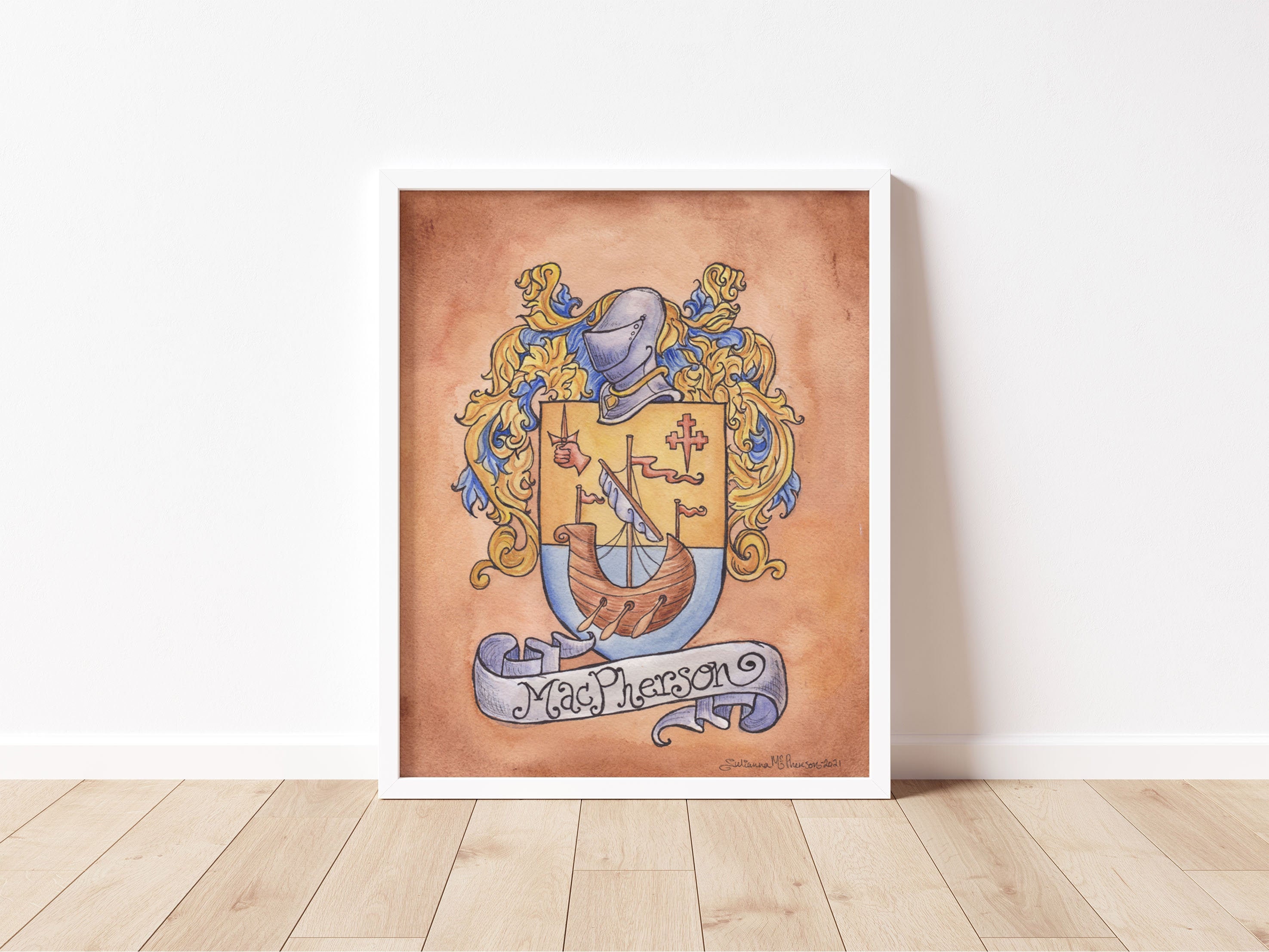 Macpherson Family Crest 8x10 Art Print by Julianna Mcpherson - Etsy