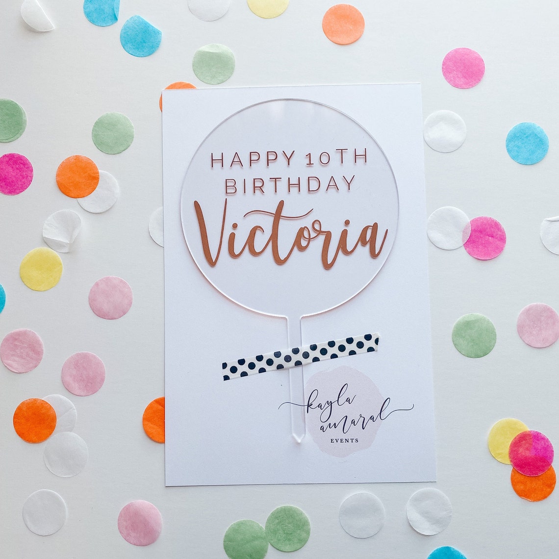 Circle Personalized Happy Birthday Cake Topper Custom - Etsy Canada