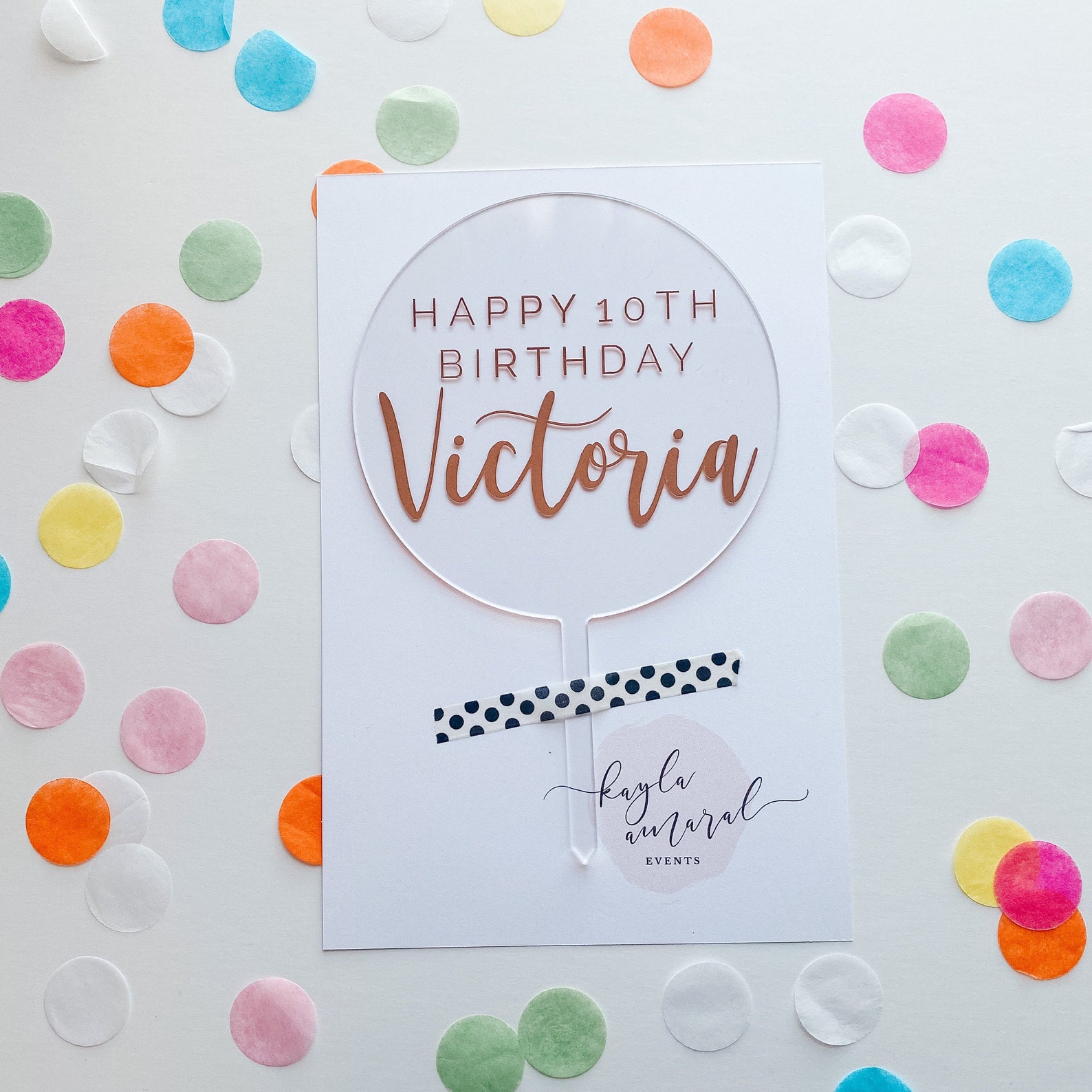 Circle Personalized Happy Birthday Cake Topper | Custom Birthday Party ...