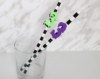 40th Birthday Straws Cheetah Birthday Party Straws 30th - Etsy