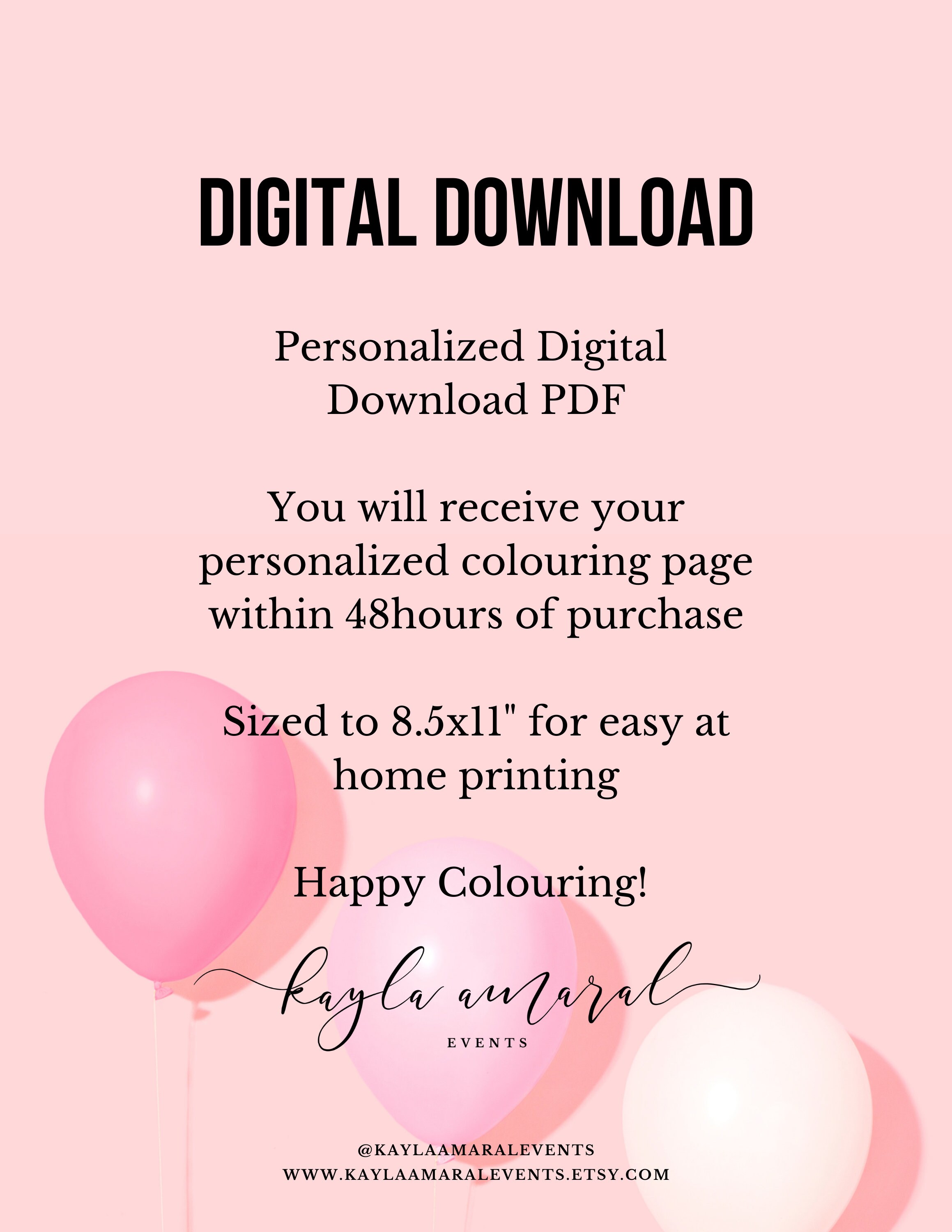 Personalized Happy Birthday Colouring Page Kids Party - Etsy Canada