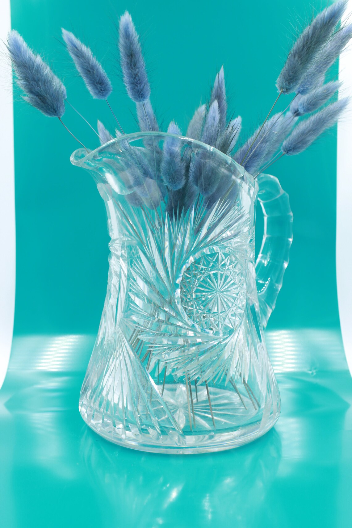 Czech Lace Cut Lead Crystal Pitcher - Etsy