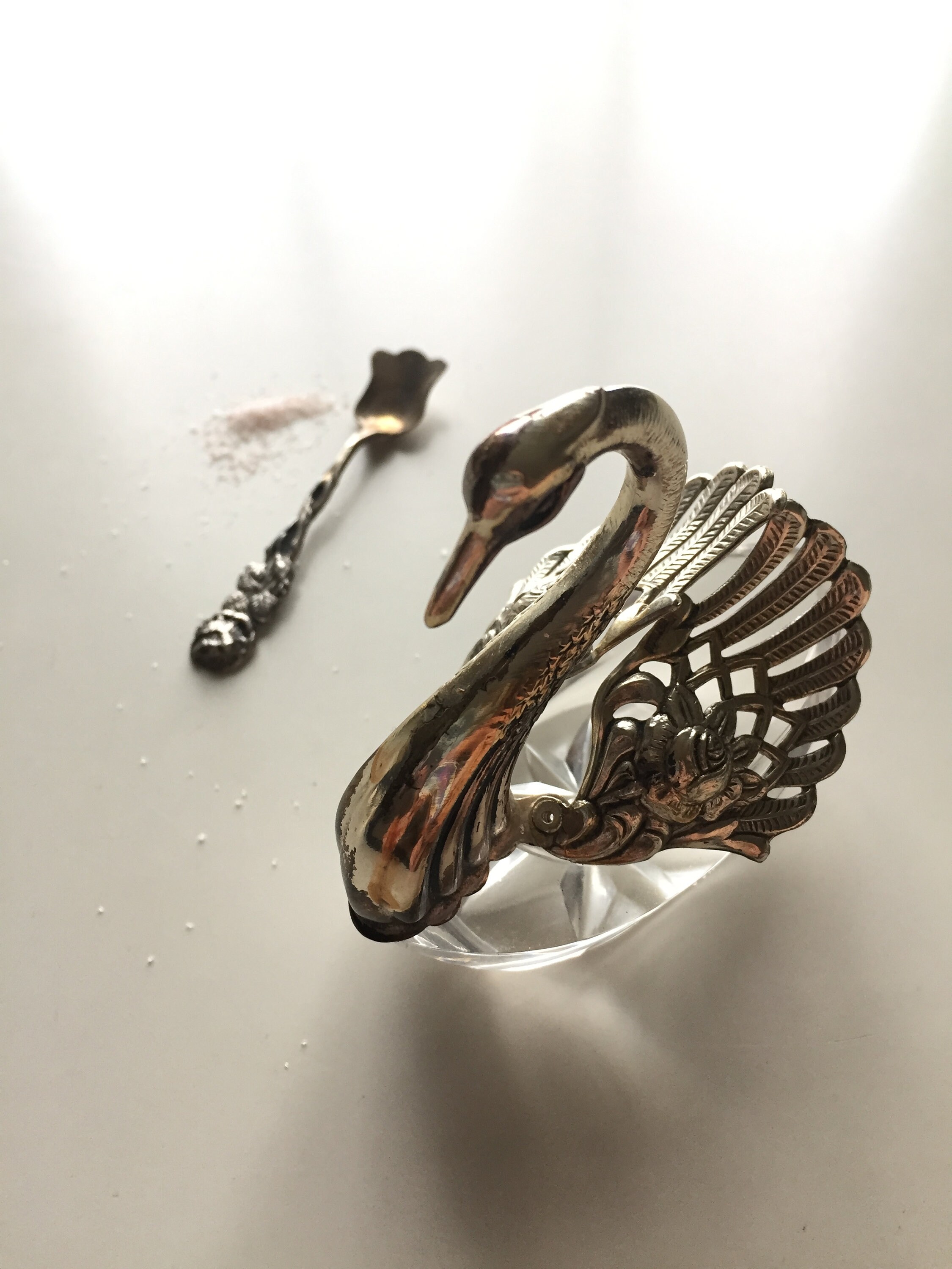 Vintage Lead Crystal Swan Salt Cellar With Moveable Wings - Etsy