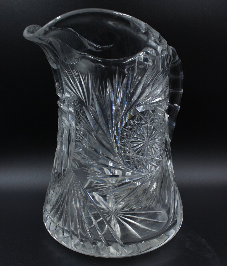 Czech Lace Cut Lead Crystal Pitcher - Etsy
