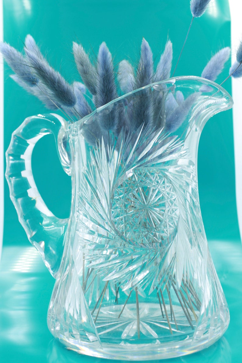 Czech Lace Cut Lead Crystal Pitcher - Etsy