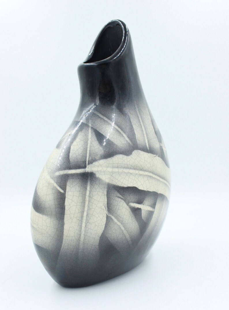 Crackle Finish Feather Patterned Vase - Etsy