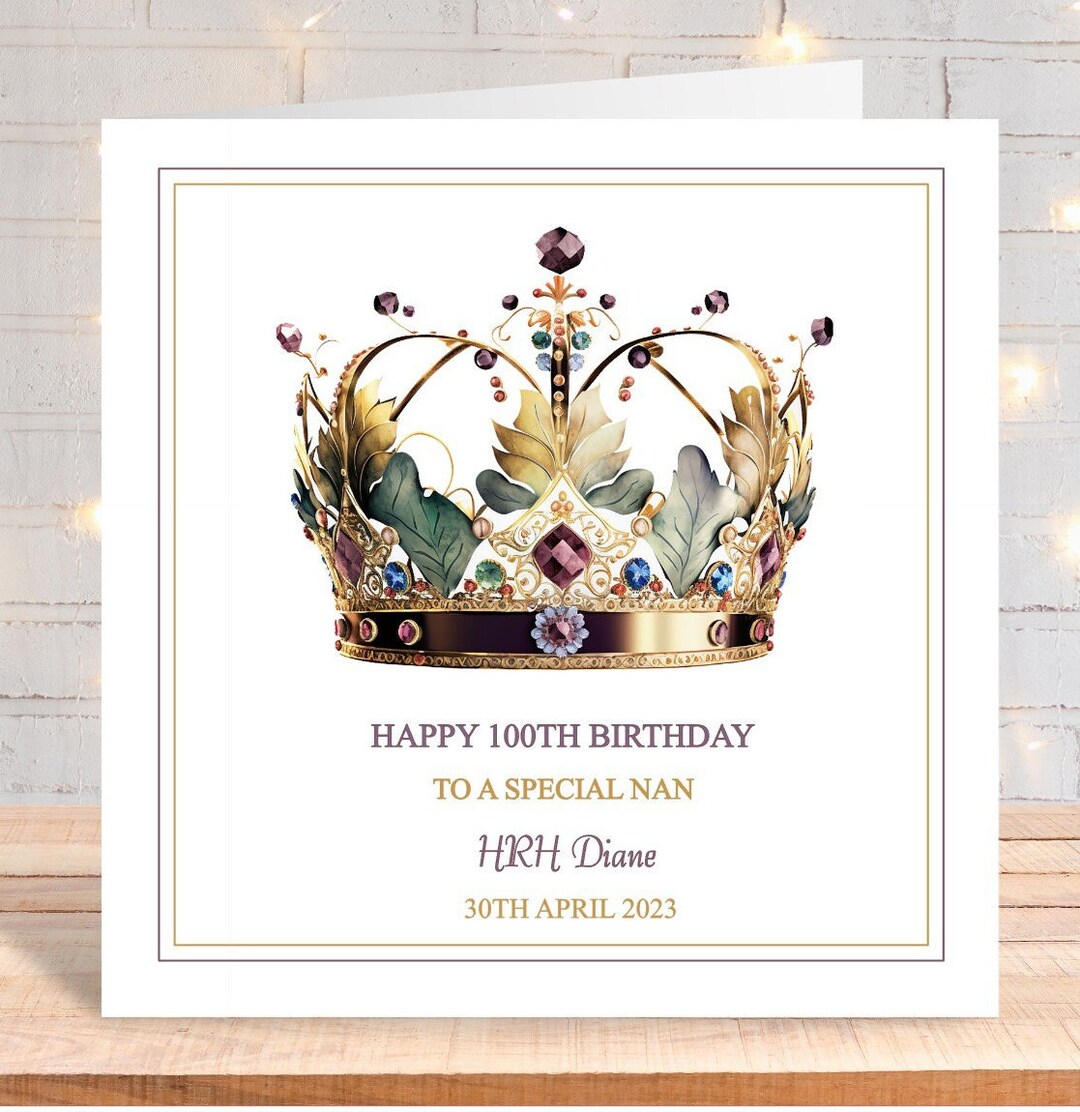 Handmade Personalised Birthday Card, Crown, Any Age - Etsy