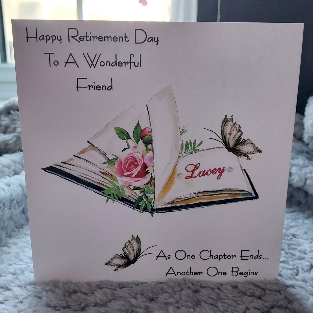 Handmade Personalised Retirement Card, Retirement Book Design - Etsy UK