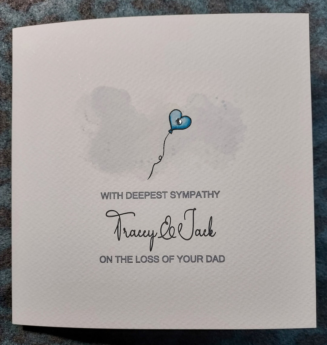 Handmade Personalised Sympathy Card, Balloon Deepest Sympathy - Etsy