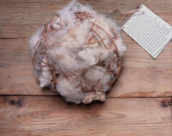 Refillable Bird Nesting Ball: Raw Sheep's Wool, 6" Overstuffed From ...