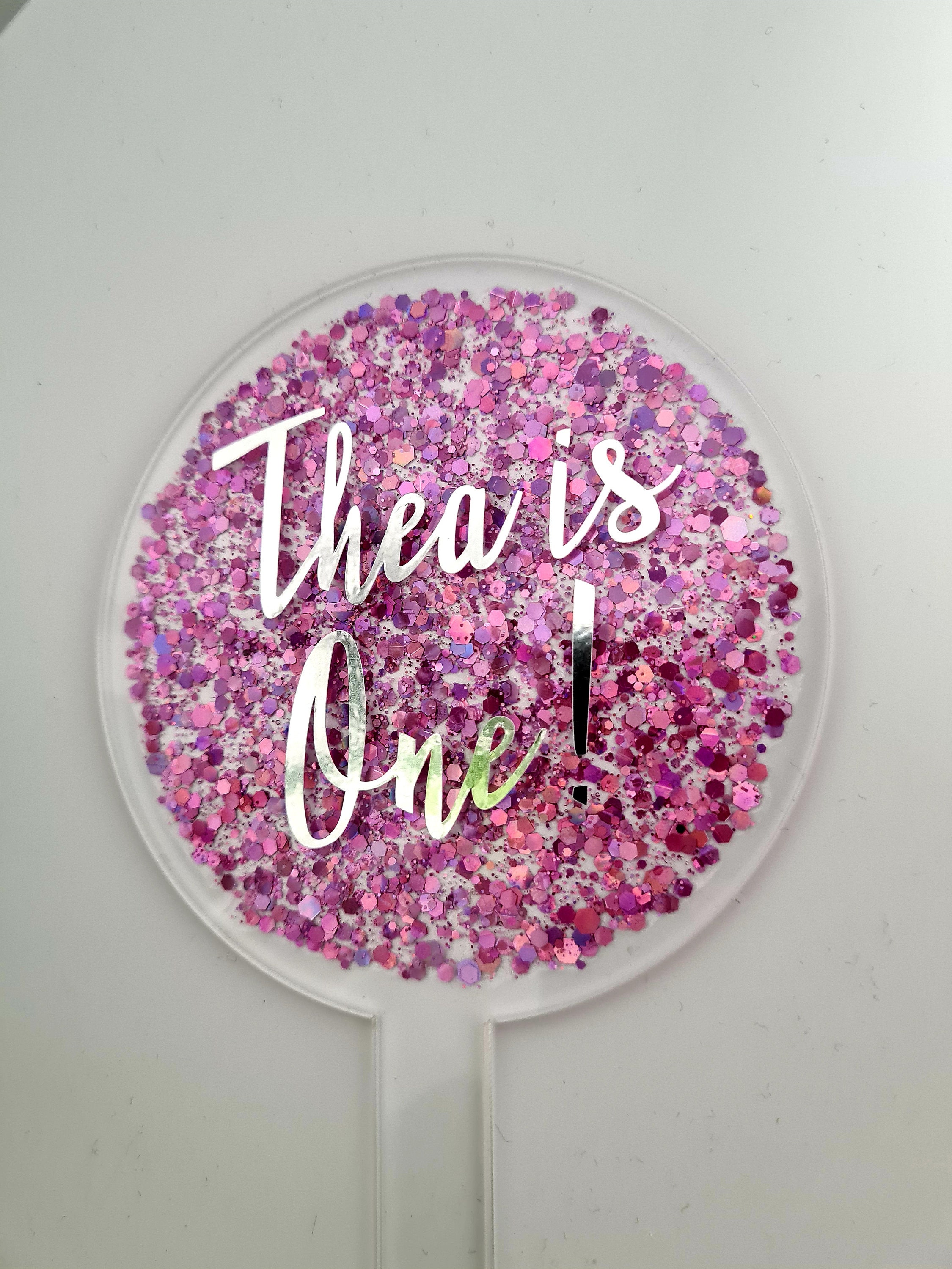 Acrylic Glitter Cake Topper Etsy Denmark
