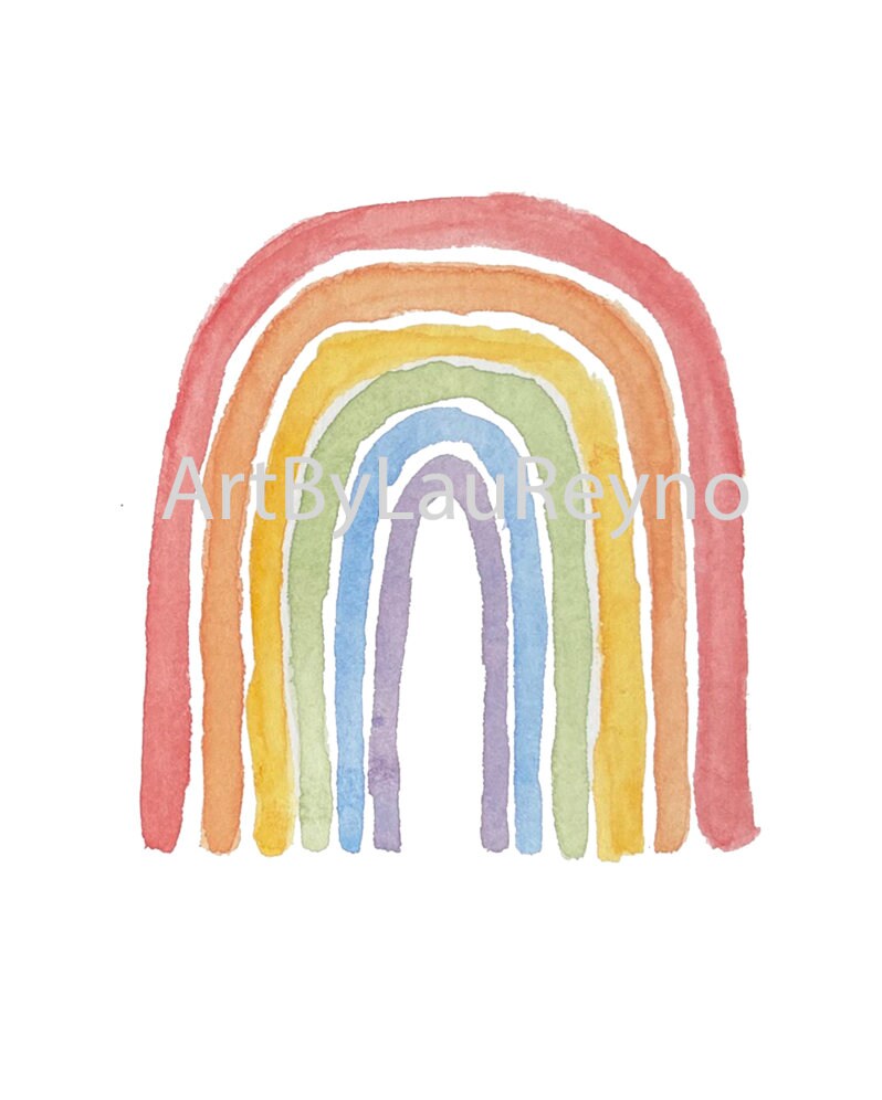 Bright Rainbow Watercolor Printable Digital Download - Etsy