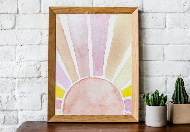 Sun Ray Watercolor Printable Digital Download - Etsy