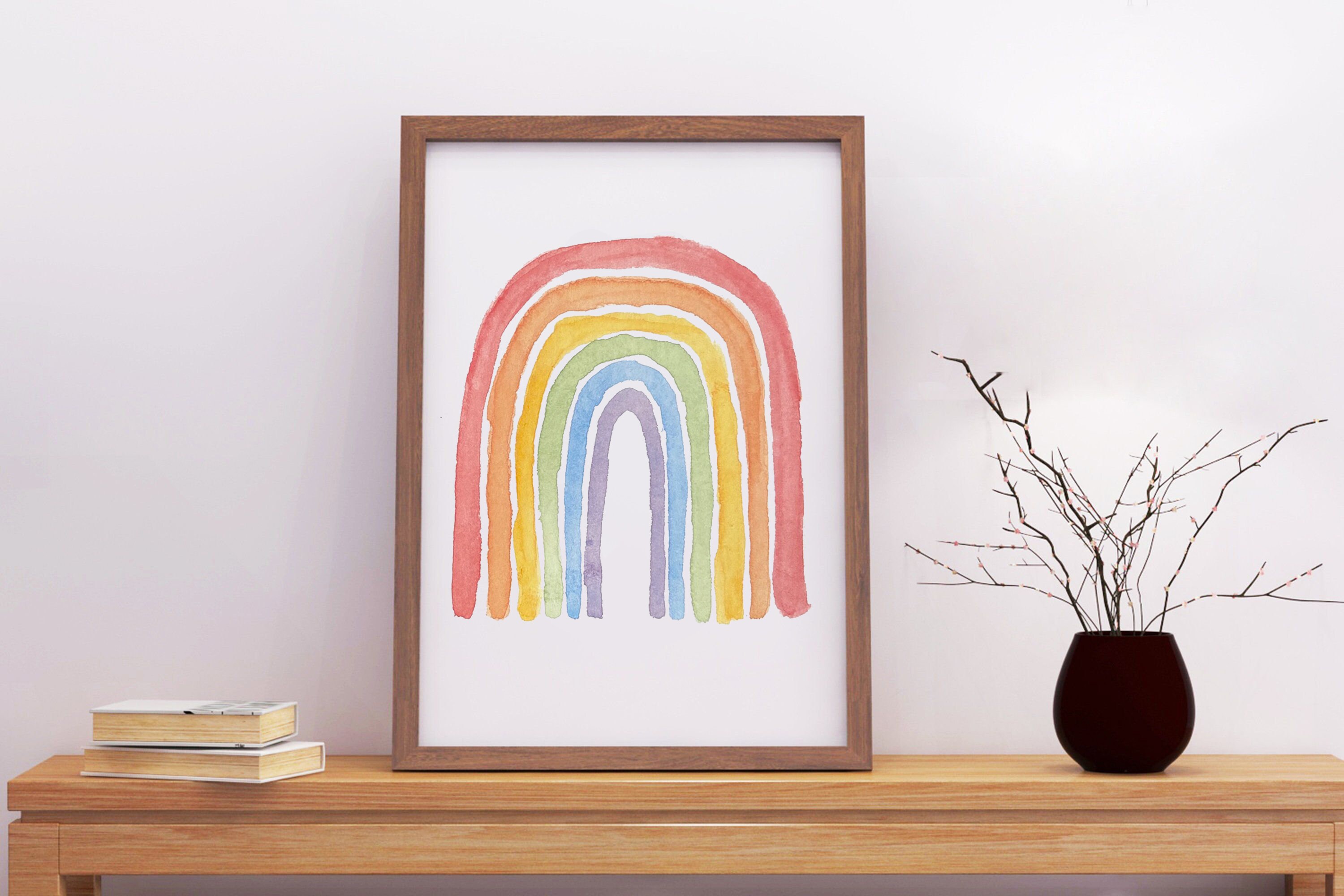 Bright Rainbow Watercolor Printable Digital Download - Etsy