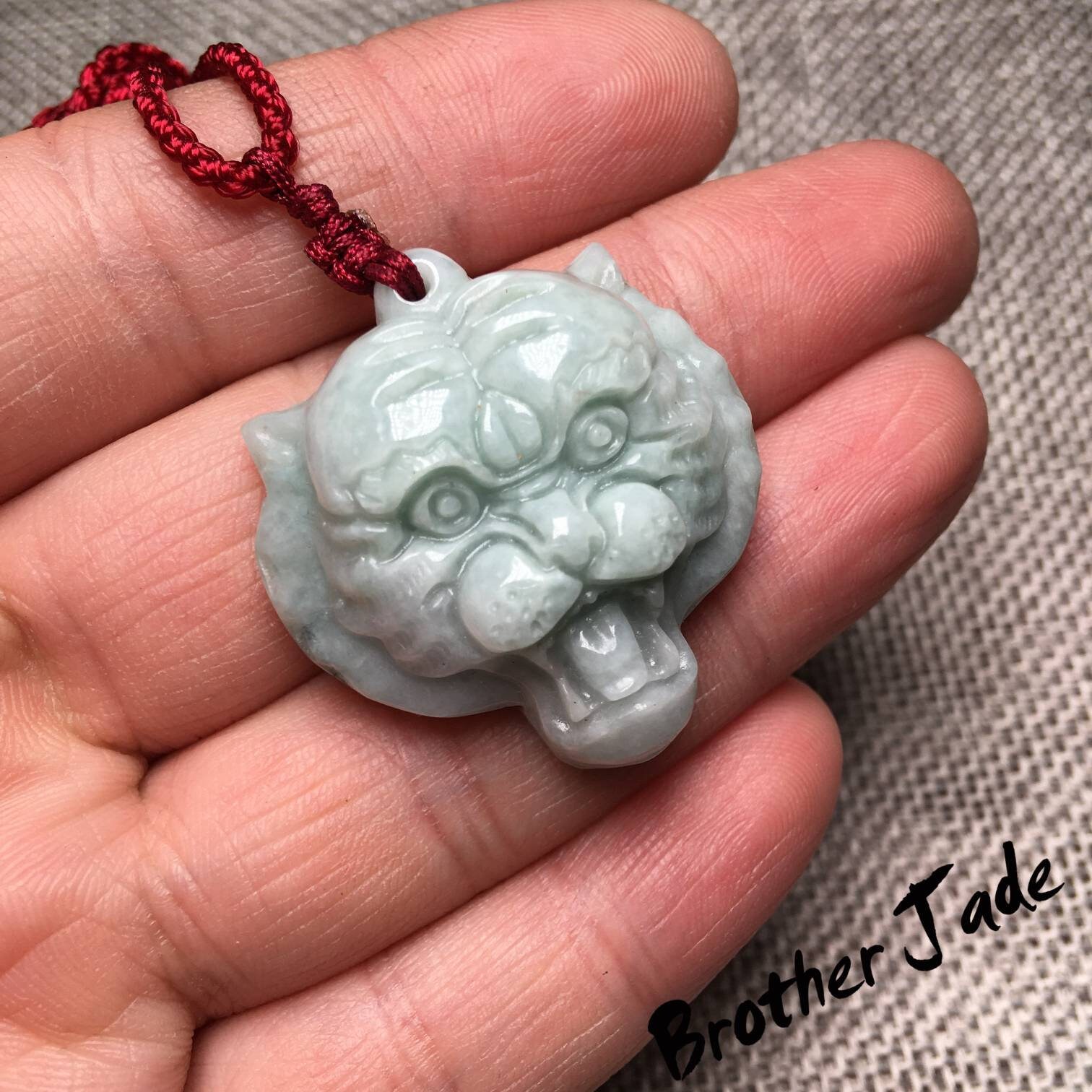 Natural Green Jade Tiger Jade Pendants Jadeite Hand Carved Jade A Goods ...