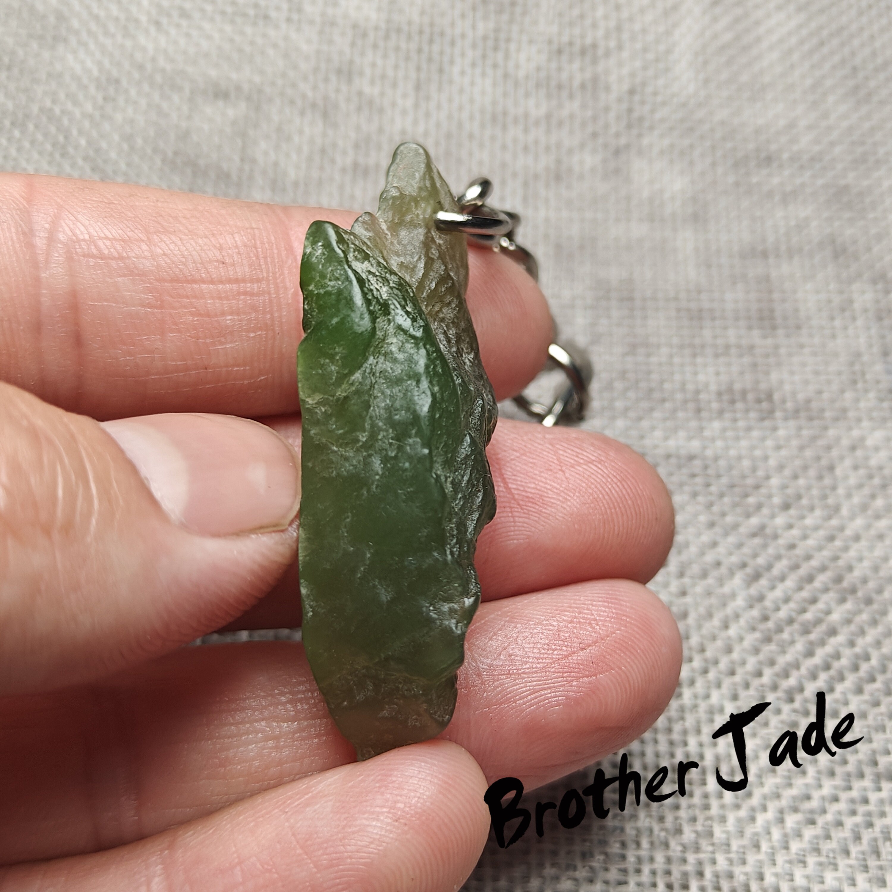 Canadian Ore Specimen Nephrite Natural Green Jade Keychains key Ring ...