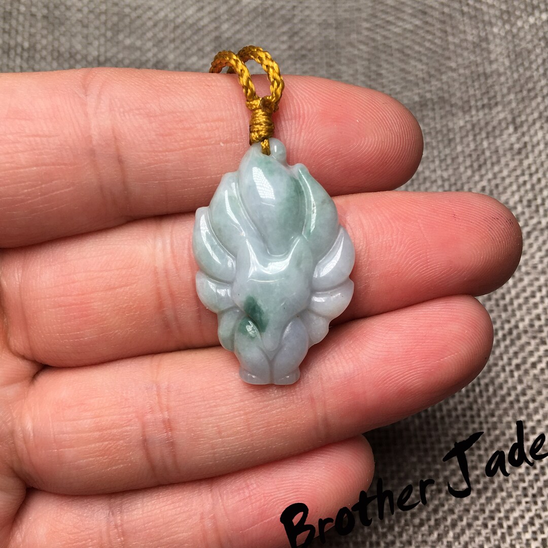 Natural Green Jade Fox- Jade Pendants Jadeite - Hand Carved - Jade A ...