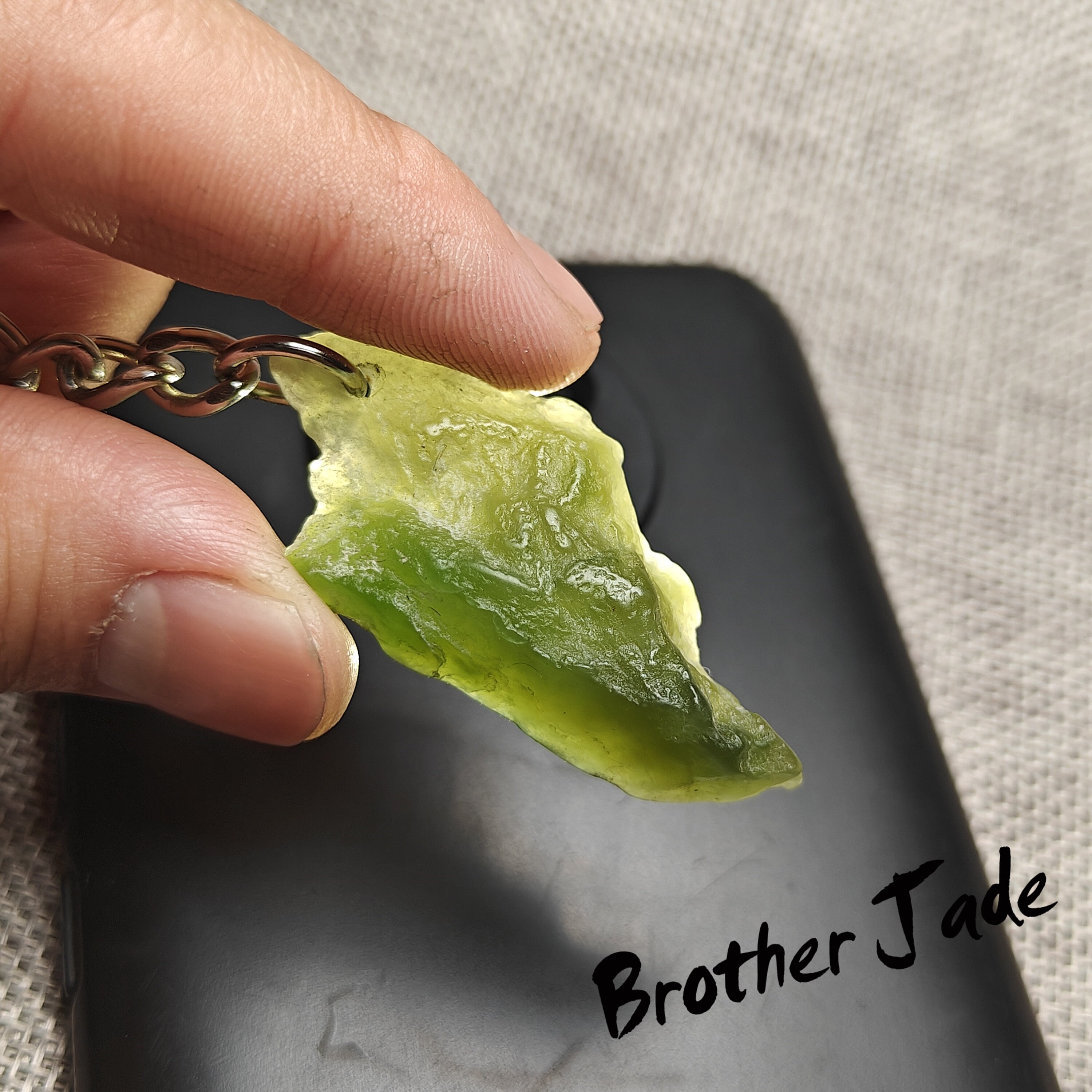 Canadian Ore Specimen Nephrite Natural Green Jade Keychains key Ring ...