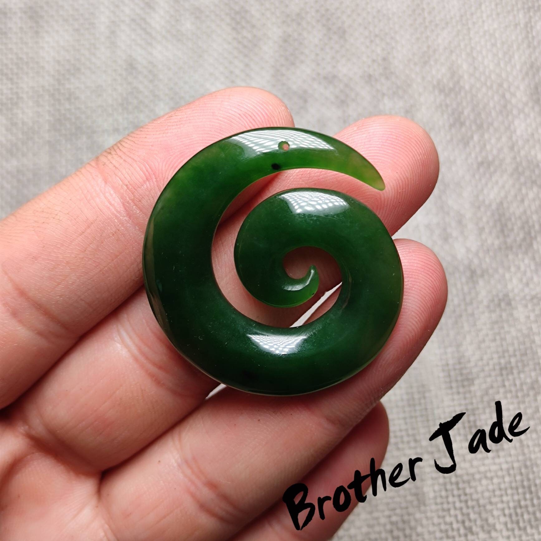 Russia Nephrite Natural Green Jade Jade Koru Pendant - Etsy
