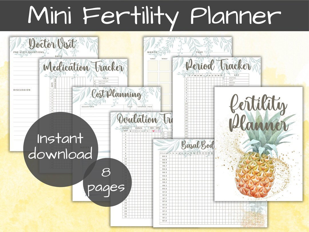 Mini Printable Fertility Planner Instant Download, Digital Download TTC ...