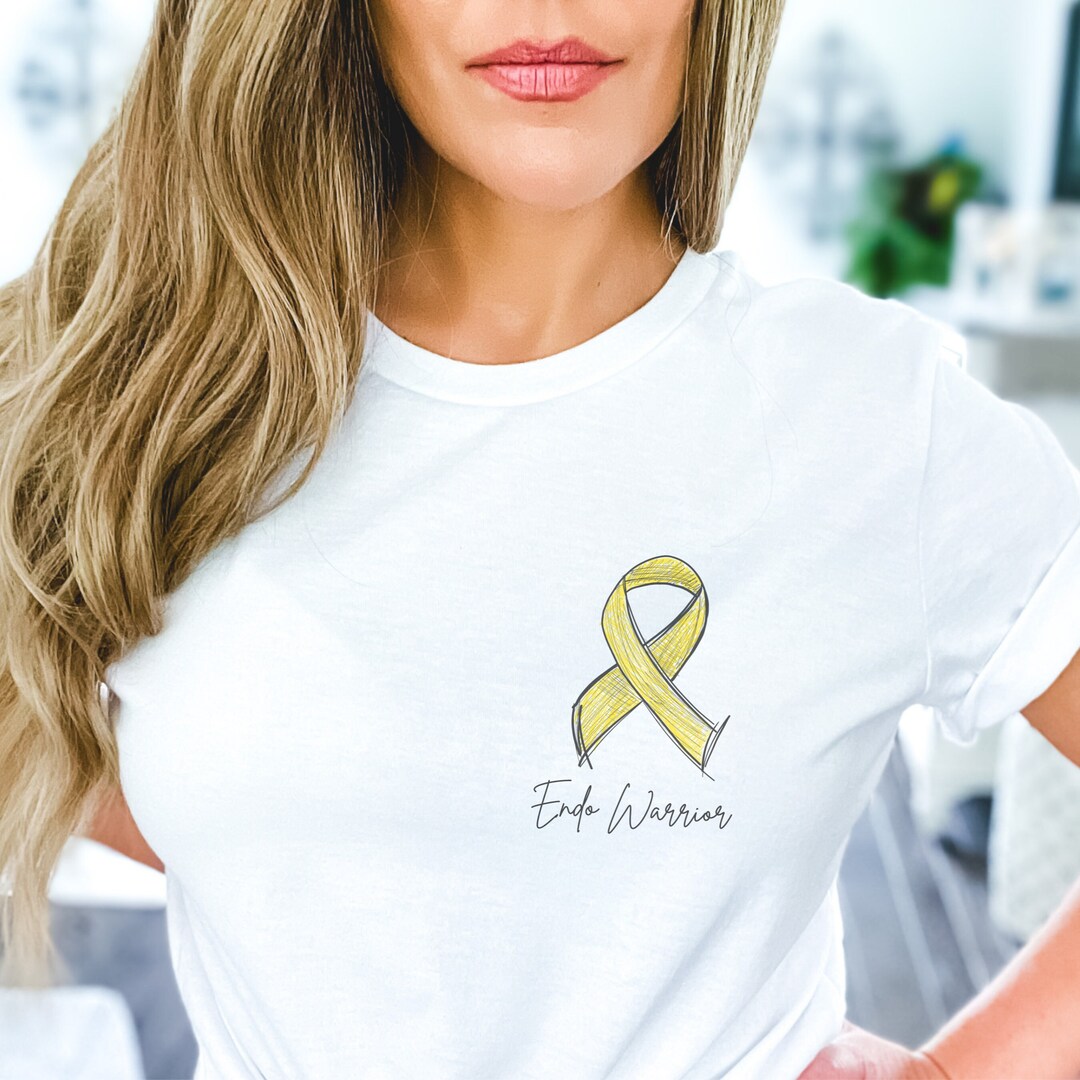 Minimalist Endo Warrior Yellow Ribbon Shirt, Endometriosis Awareness ...