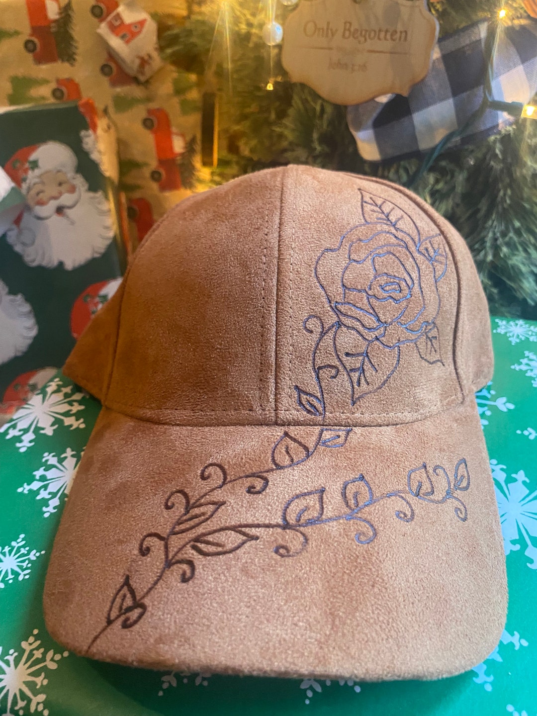 Burned Ball Cap. Pyrography.rose. - Etsy