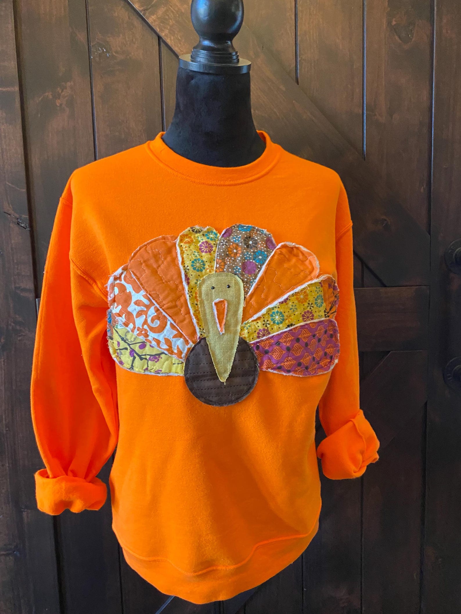 Thanksgiving, Holiday Sweatshirt, Turkey Shirt, Quilted, Quilt Patch ...