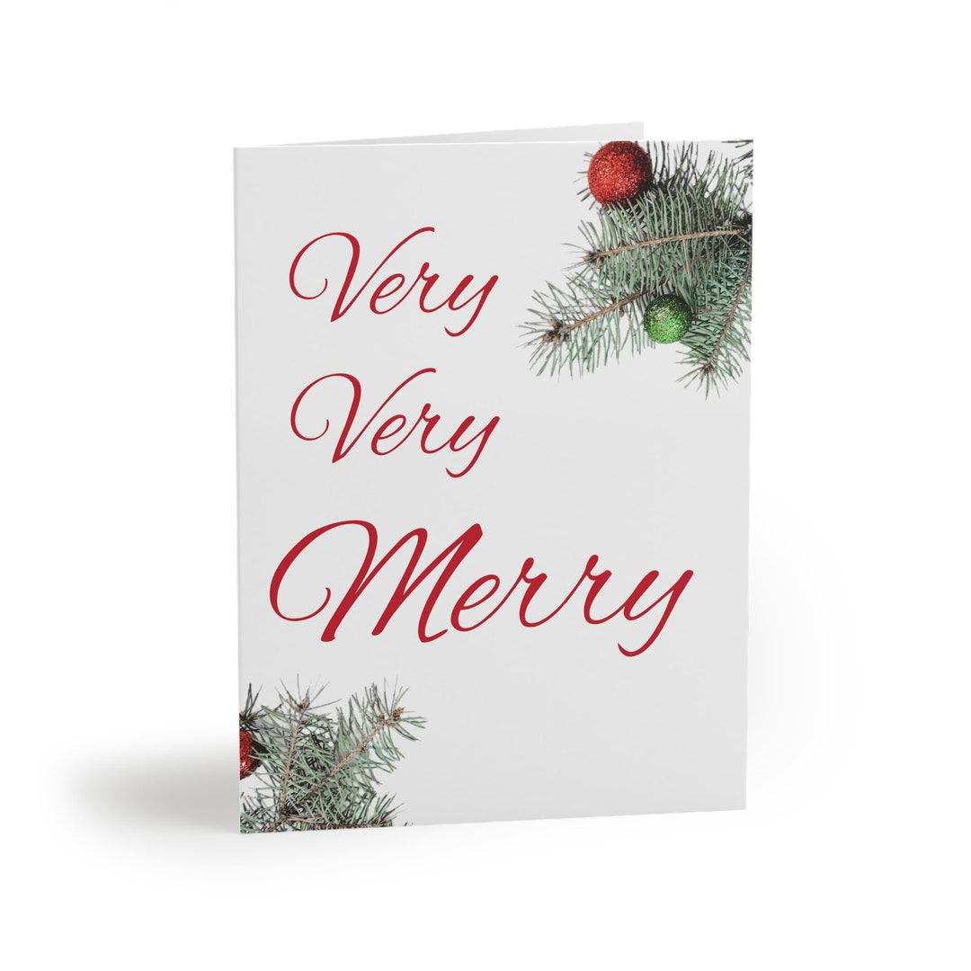 Very Very Merry Christmas Greeting Cards 8 16 and 24 Pcs - Etsy