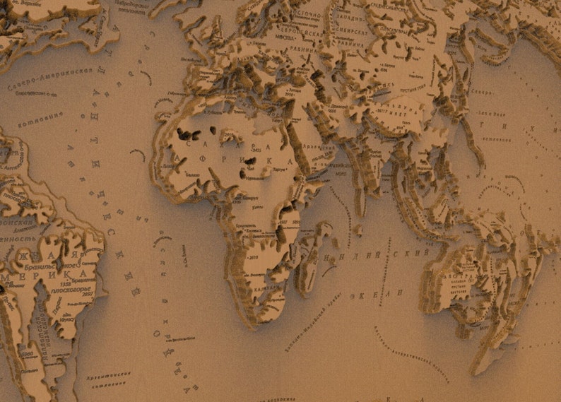 3D STL Panno World Map Model for CNC Router Engraver Carving | Etsy Canada