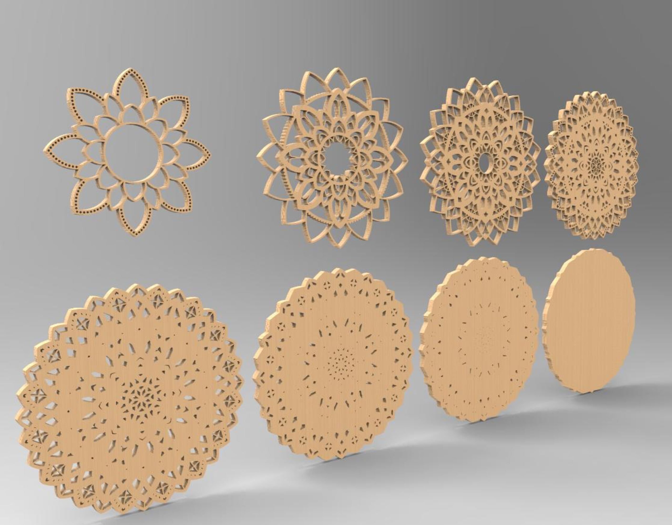 2D MANDALA_1, Vector Files for Laser Cutting, Format Ai, Cdr, Dfx, Eps ...