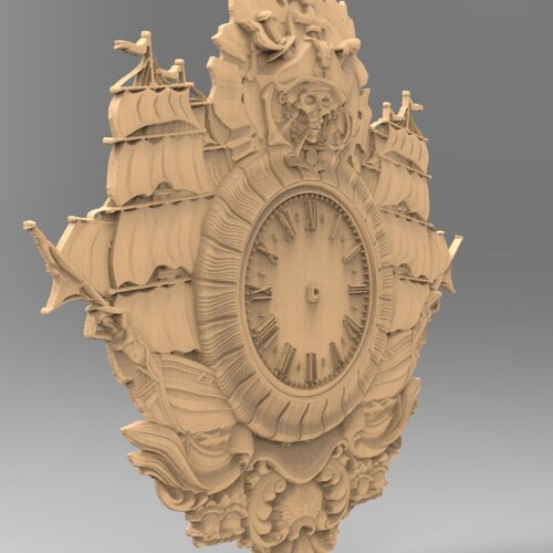 Clock For Cnc 3d Stl Model Cnc Router Engraver Artcam Etsy