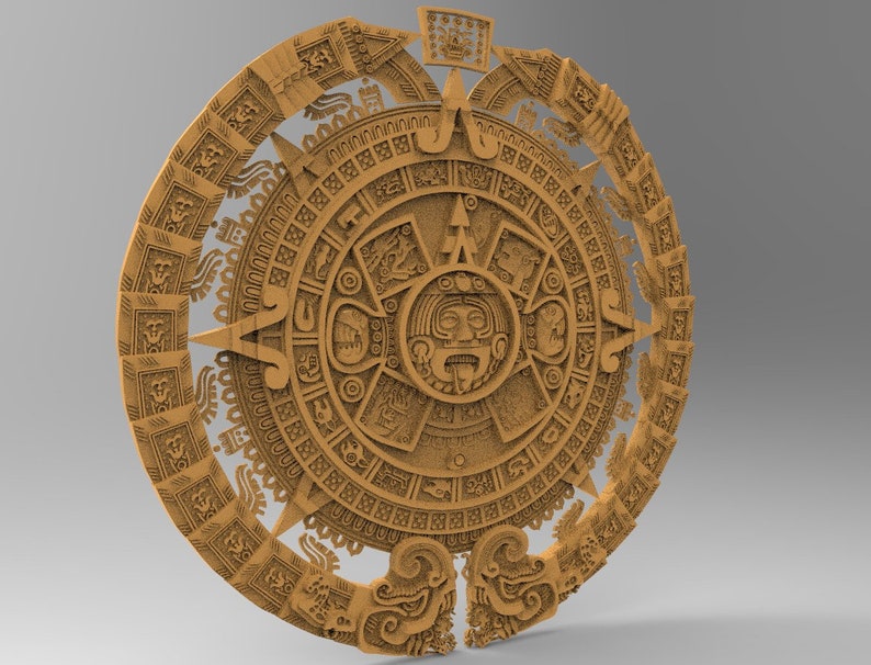Modelo de calendario maya 3D STL Panno para enrutador CNC - Etsy México