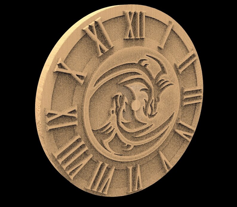 3D STL Clock 14 Model for CNC Router Engraver Carving Machine Relief ...