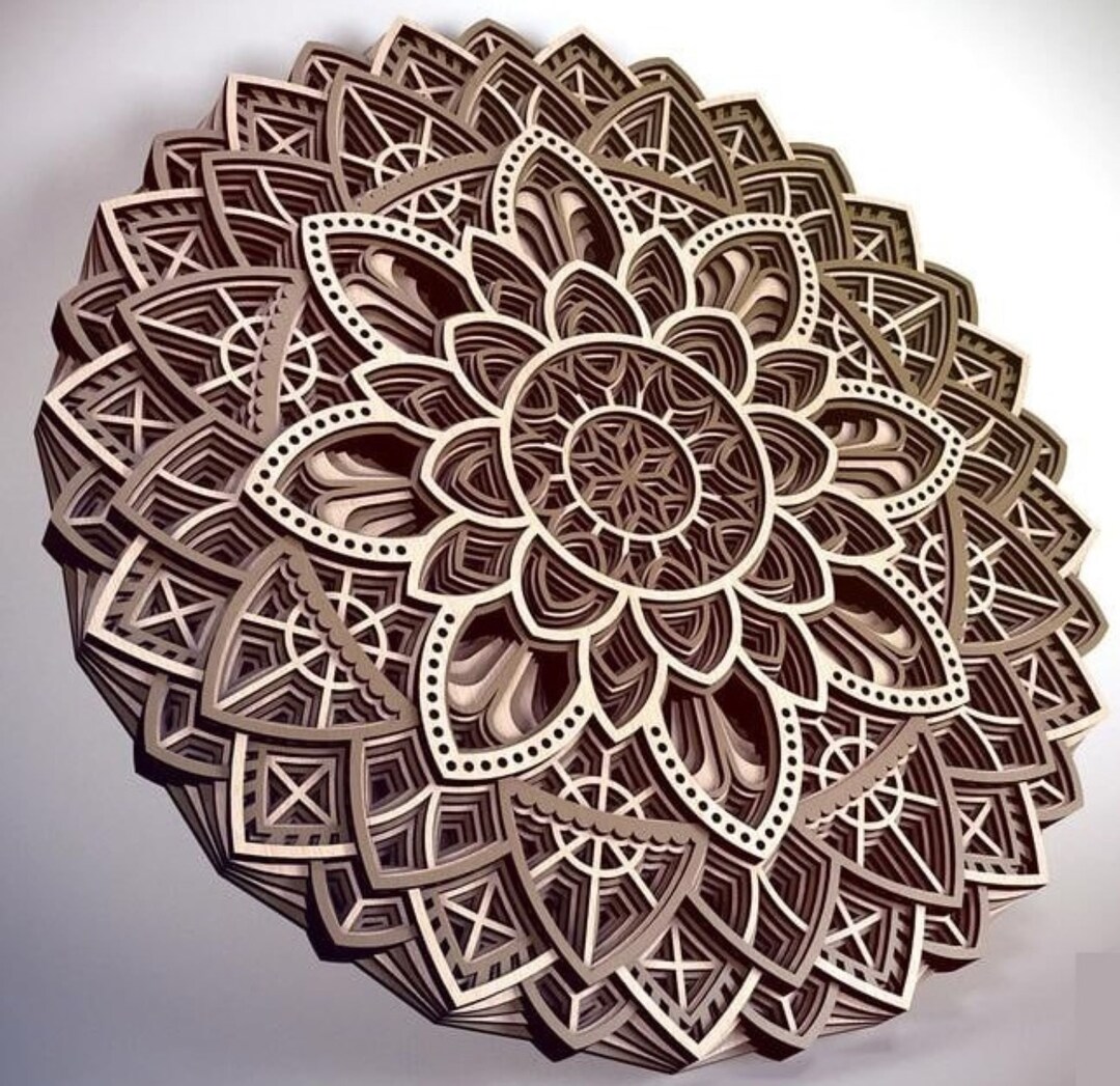 2D MANDALA_1, Vector Files for Laser Cutting, Format Ai, Cdr, Dfx, Eps ...