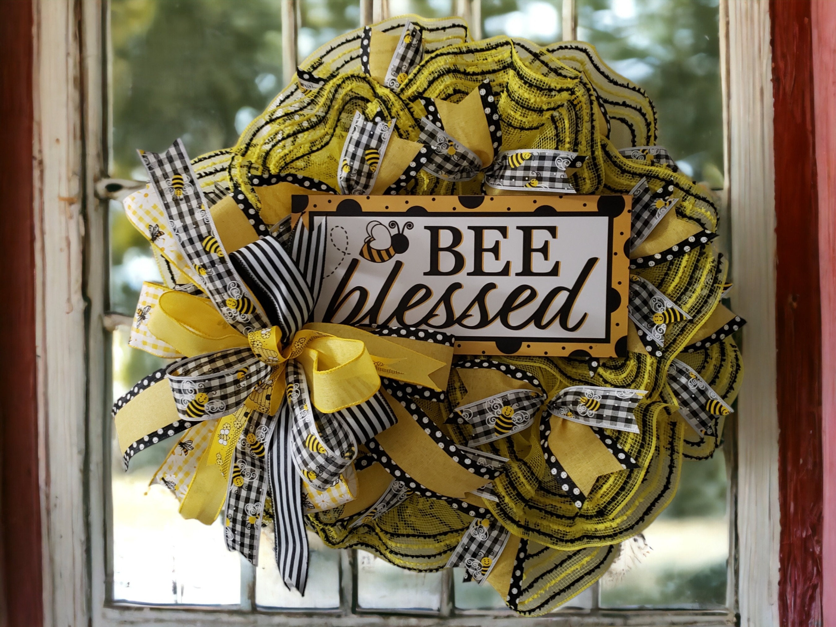 Bee Blessed Wreath Bee Wreath Spring Wreath Summer Wreath Everyday ...
