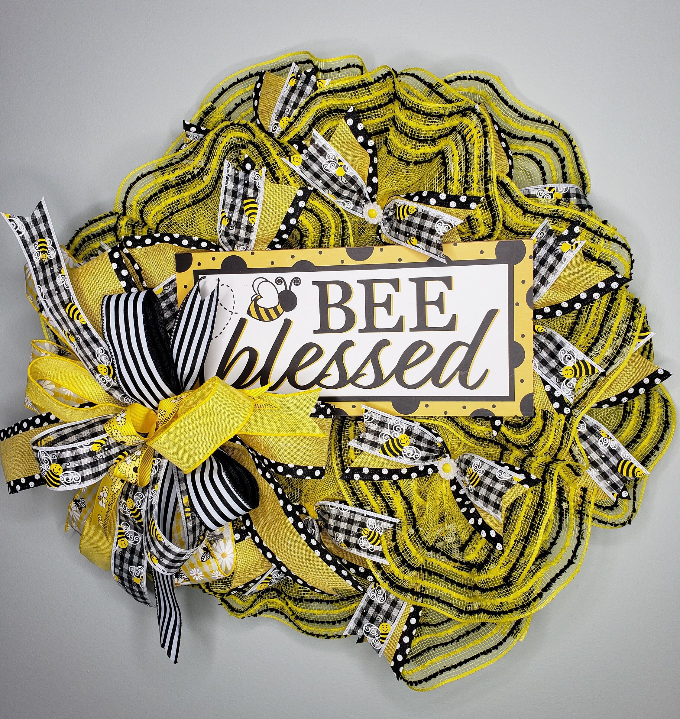 Bee Blessed Wreath Bee Wreath Spring Wreath Summer Wreath Everyday ...