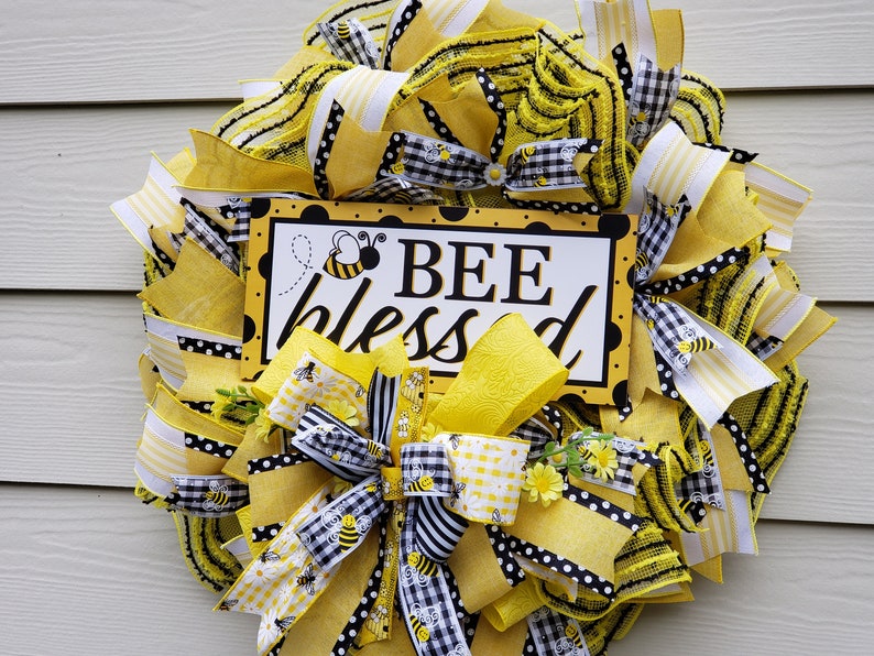 Bee Blessed Wreath Bee Wreath Spring Wreath Summer Wreath Everyday ...