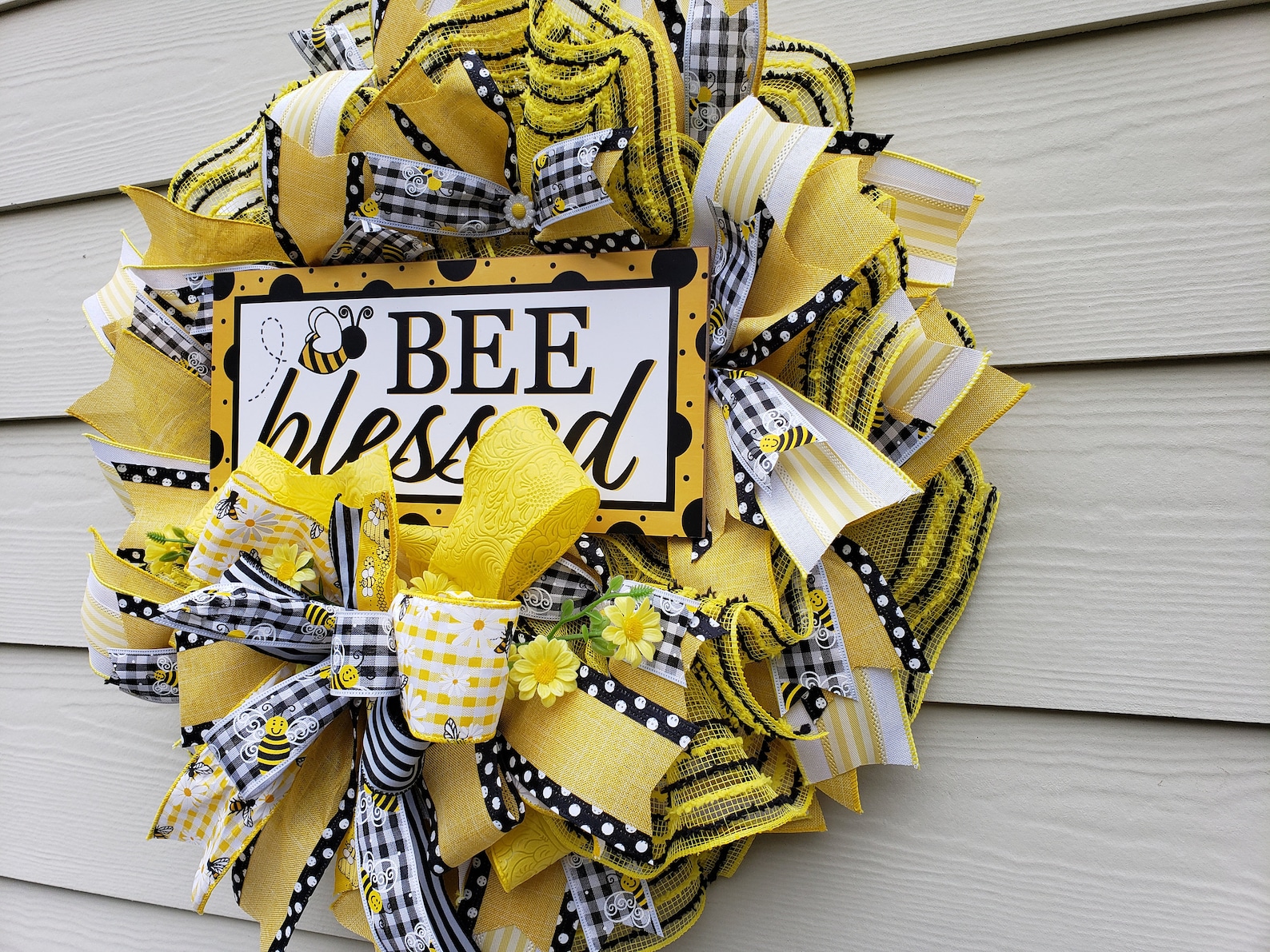 Bee Blessed Wreath Bee Wreath Spring Wreath Summer Wreath Everyday ...