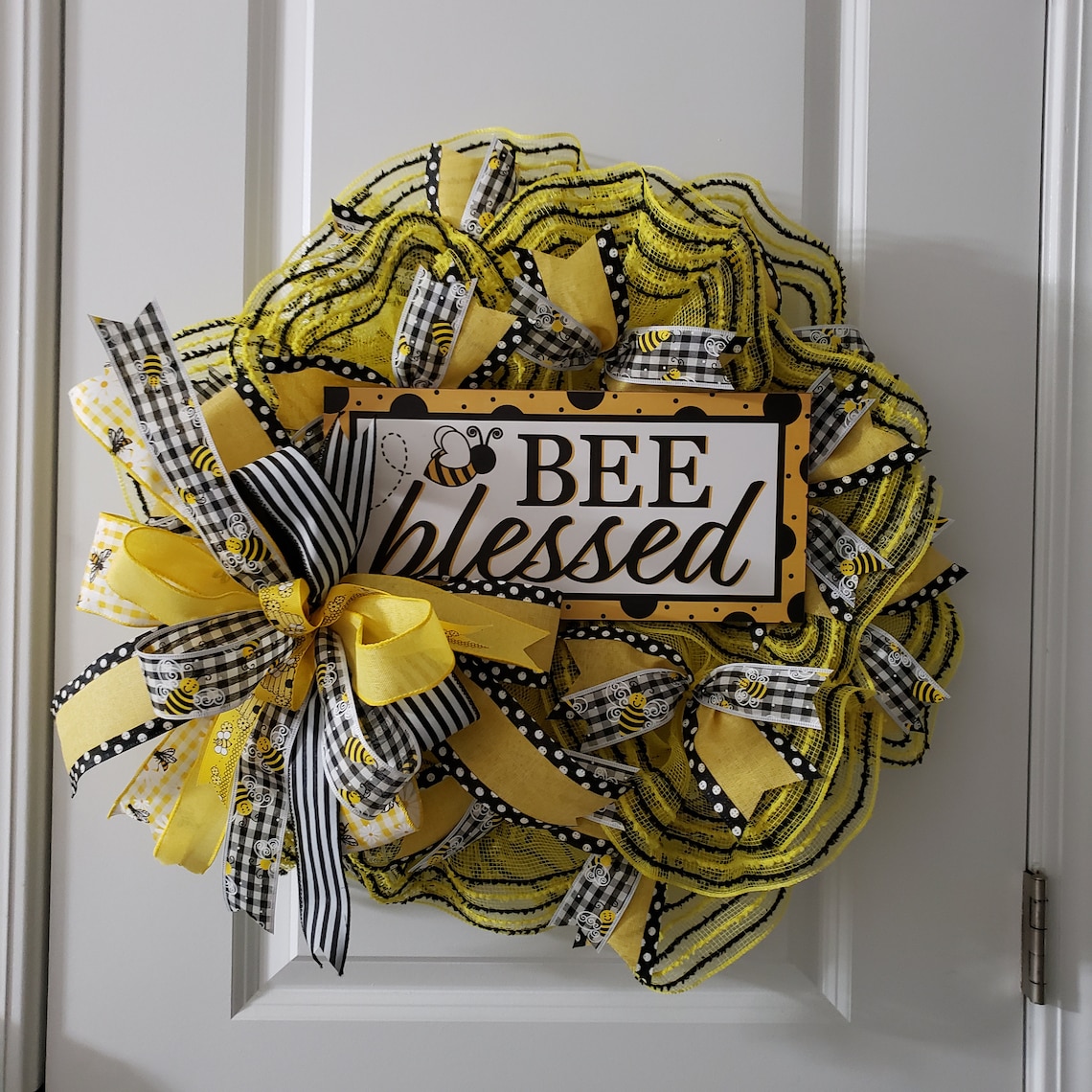 Bee Blessed Wreath Bee Wreath Spring Wreath Summer Wreath Everyday ...