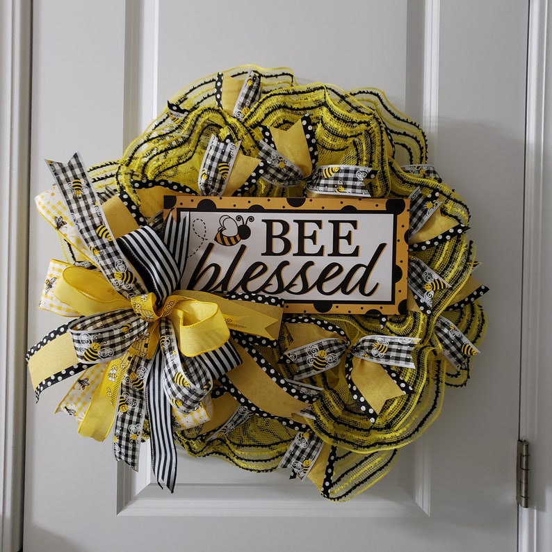 Bee Blessed Wreath Bee Wreath Spring Wreath Summer Wreath Everyday ...