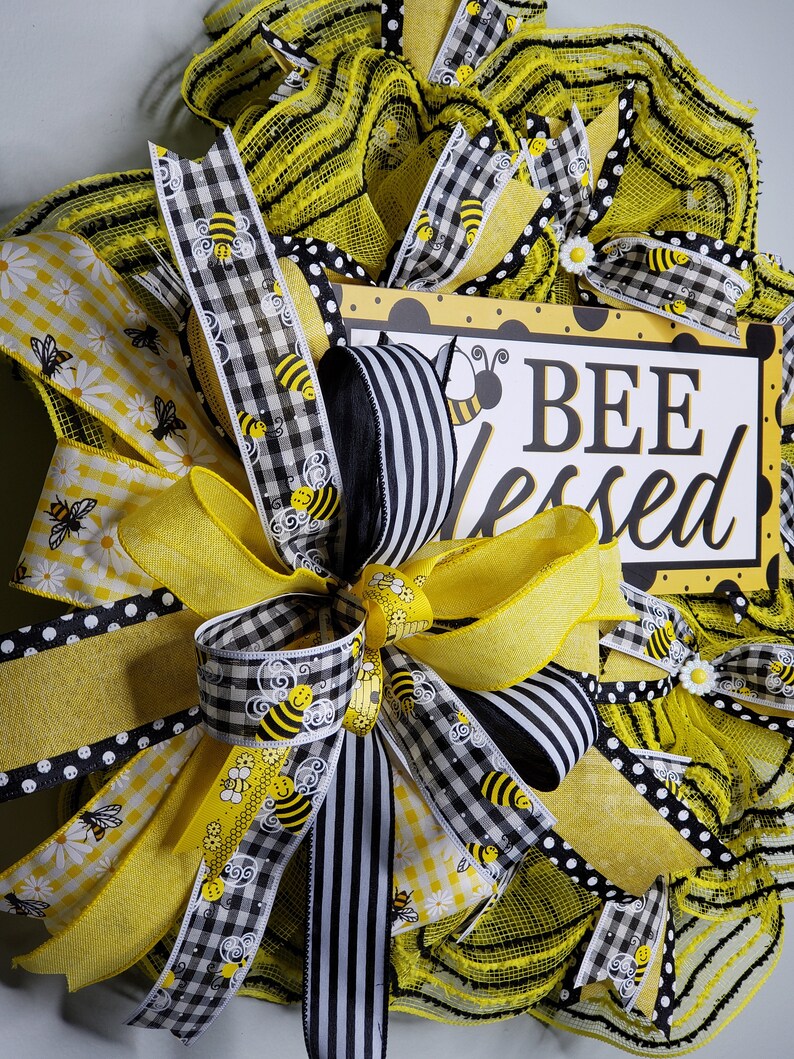 Bee Blessed Wreath Bee Wreath Spring Wreath Summer Wreath Everyday ...