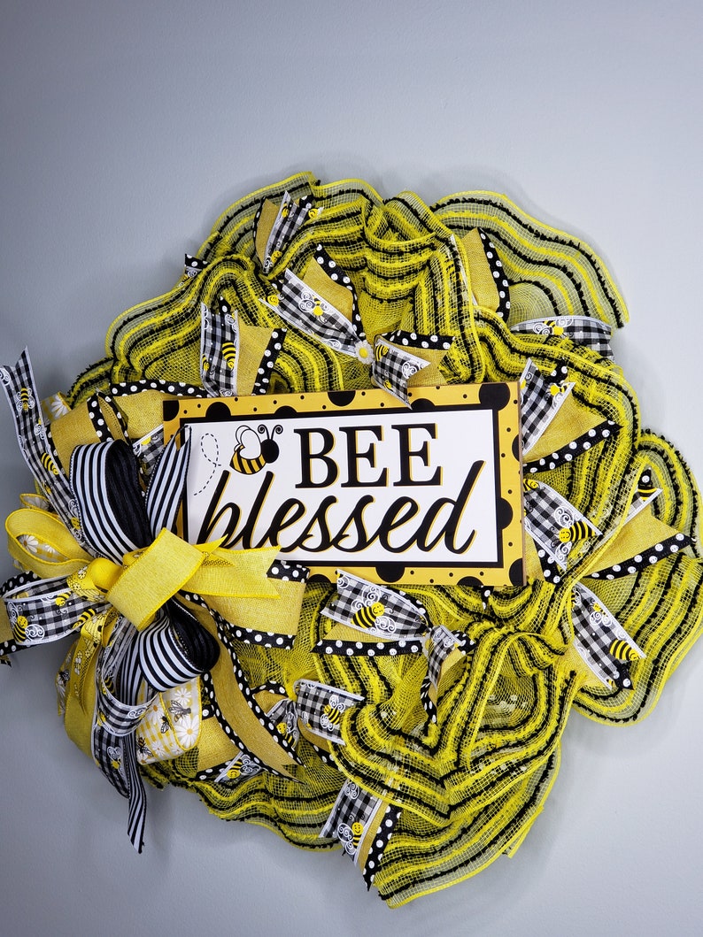 Bee Blessed Wreath Bee Wreath Spring Wreath Summer Wreath Everyday ...